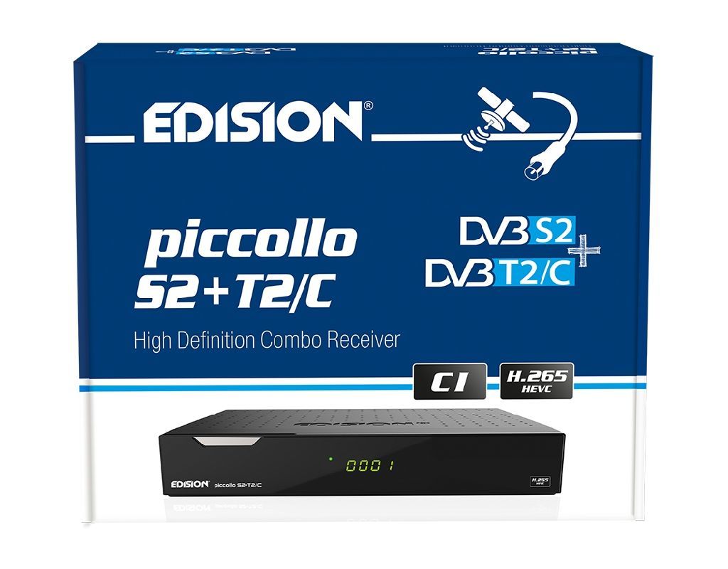 Edision piccollo S2+T2/C HD-Combo-Receiver H.265/HEVC schwarz - SAT ...