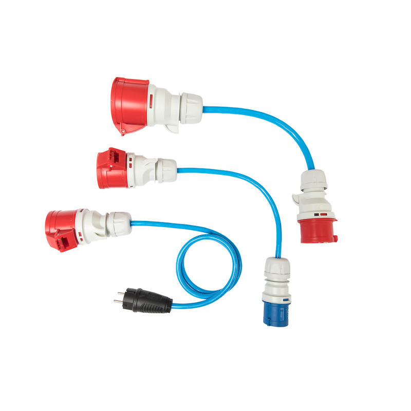 go-e 3-teiliges Adapterset 22 kW HOME+ auf CEE rot & blau 16 A ...