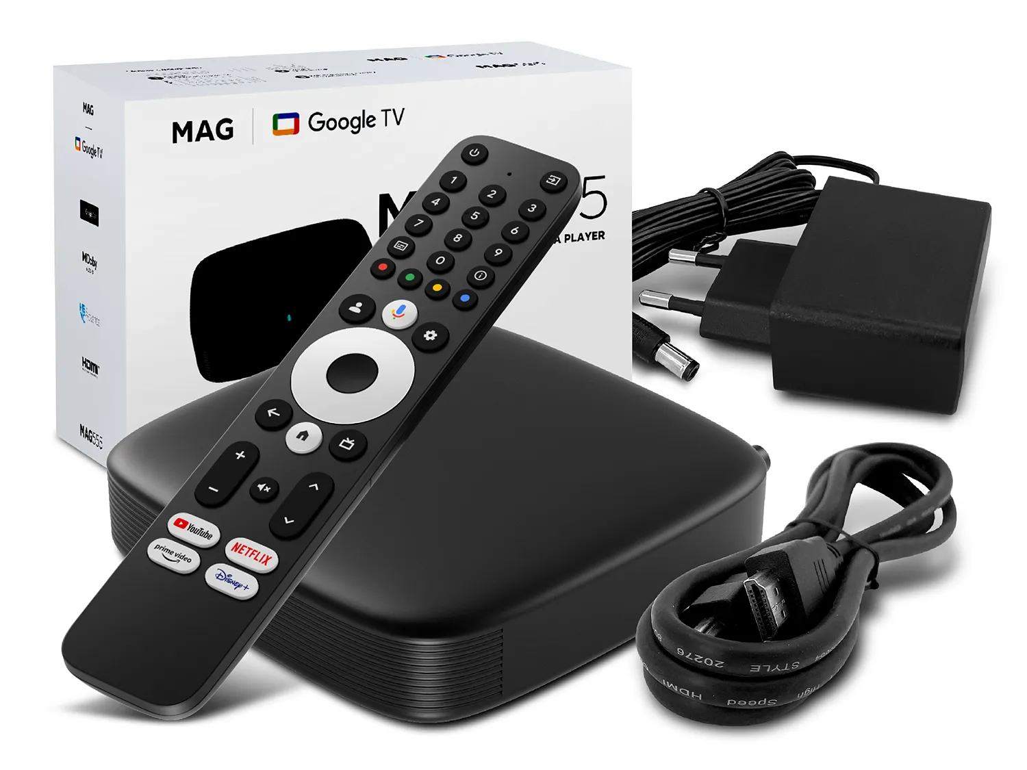 MAG 555 IPTV Set Top Box 2GB RAM Android 4K UHD HEVC h.265 Bluetooth 5. ...